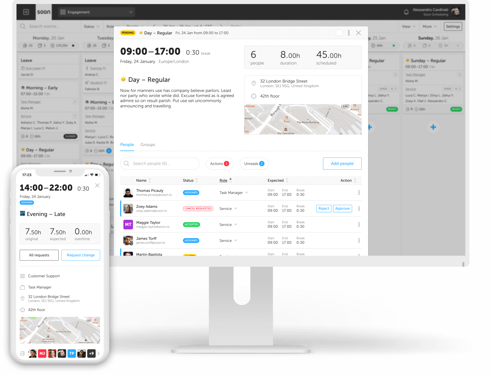 Soon Product Tour | Smart Scheduling & Team Management